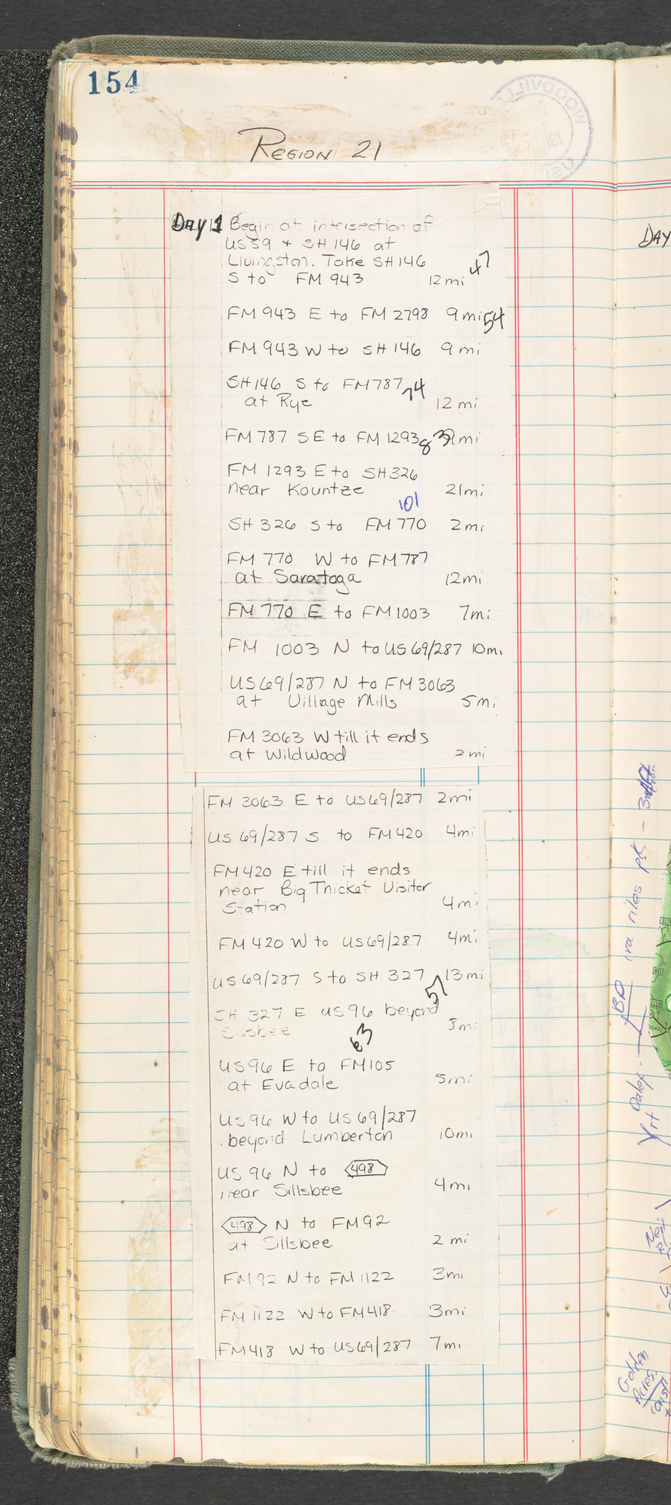Driving Log Region 21 · Texas State University Special Collections and ...